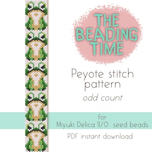 Small Frogs - Peyote Stitch Pattern - Odd Count - for Miyuki Delica ...
