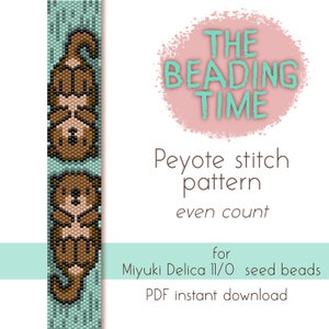 Cute Otters - Peyote Stitch Pattern - Even Count - for Miyuki Delica ...