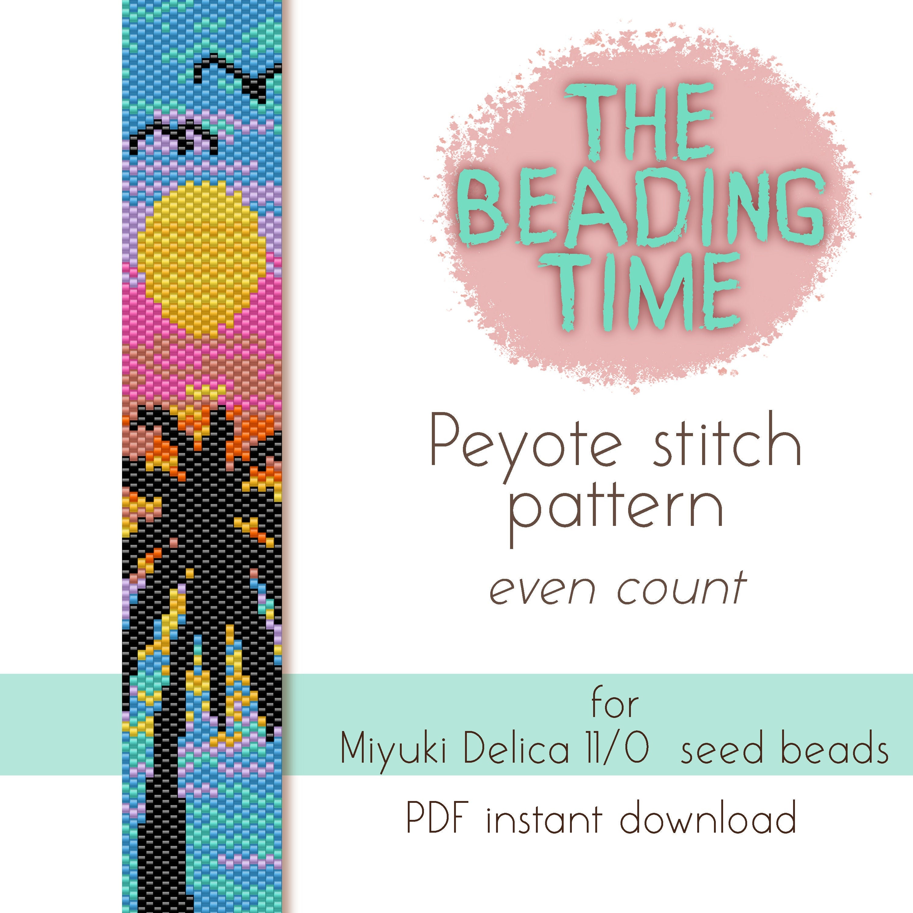 Sunset Beach Peyote Stitch Pattern Even Count for Miyuki - Etsy