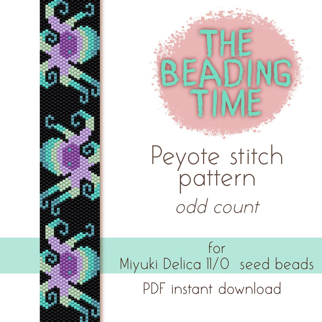 Octopus - Peyote Stitch Pattern - Odd Count - for Miyuki Delica Seed ...