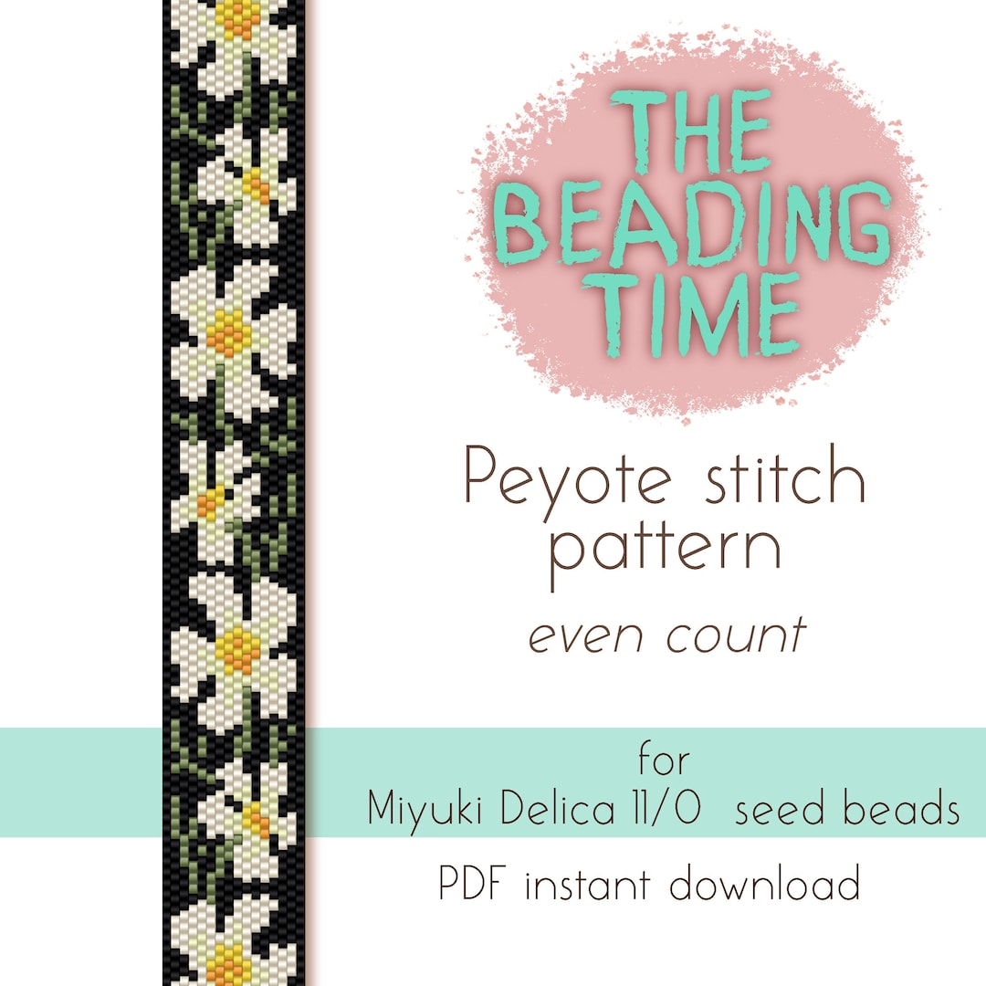 Summer Daisies - Peyote Stitch Pattern - Even Count - for Miyuki Delica ...