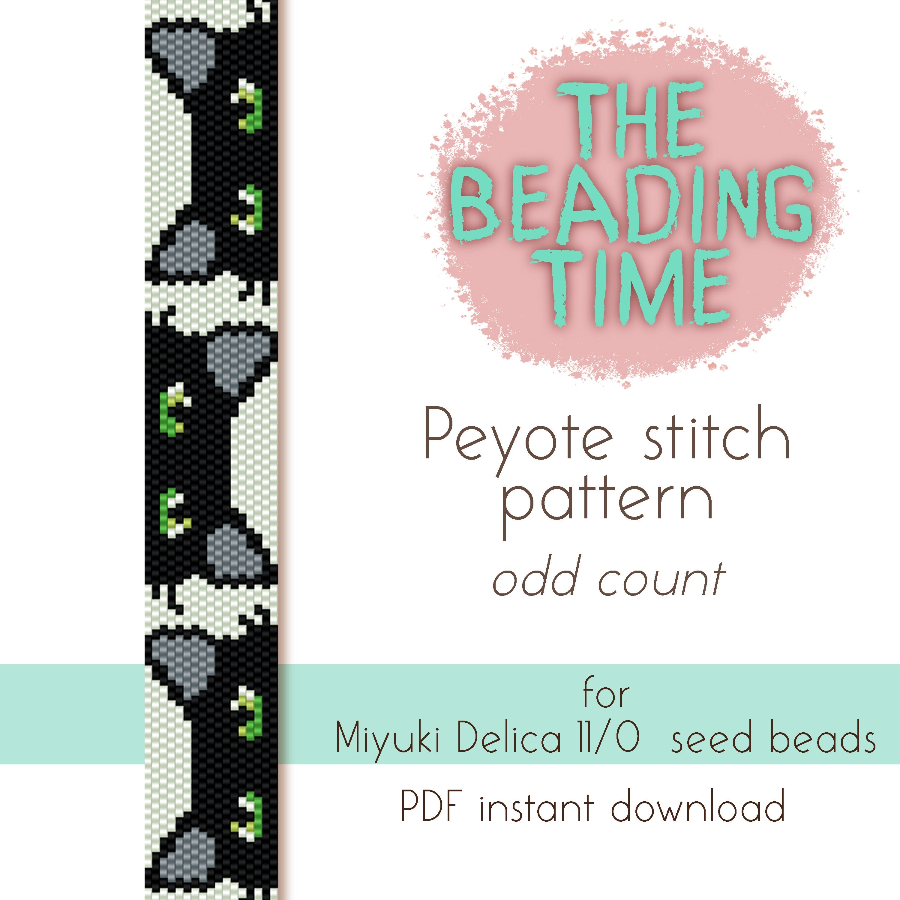 Black Cat Eyes - Peyote Stitch Pattern - Even Count - for Miyuki Delica ...