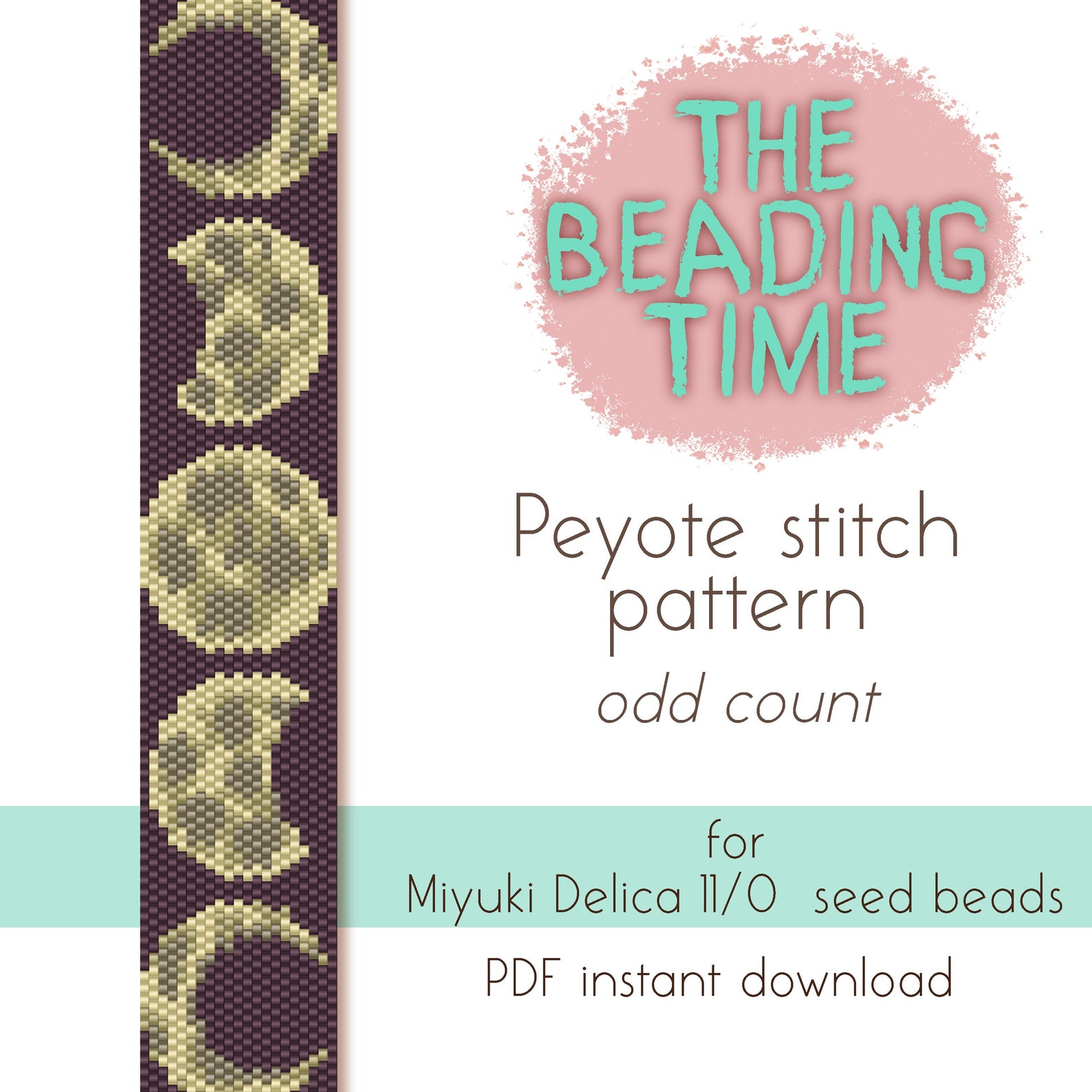 Moon Phases - Peyote Stitch Pattern - Odd Count - for Miyuki Delica ...