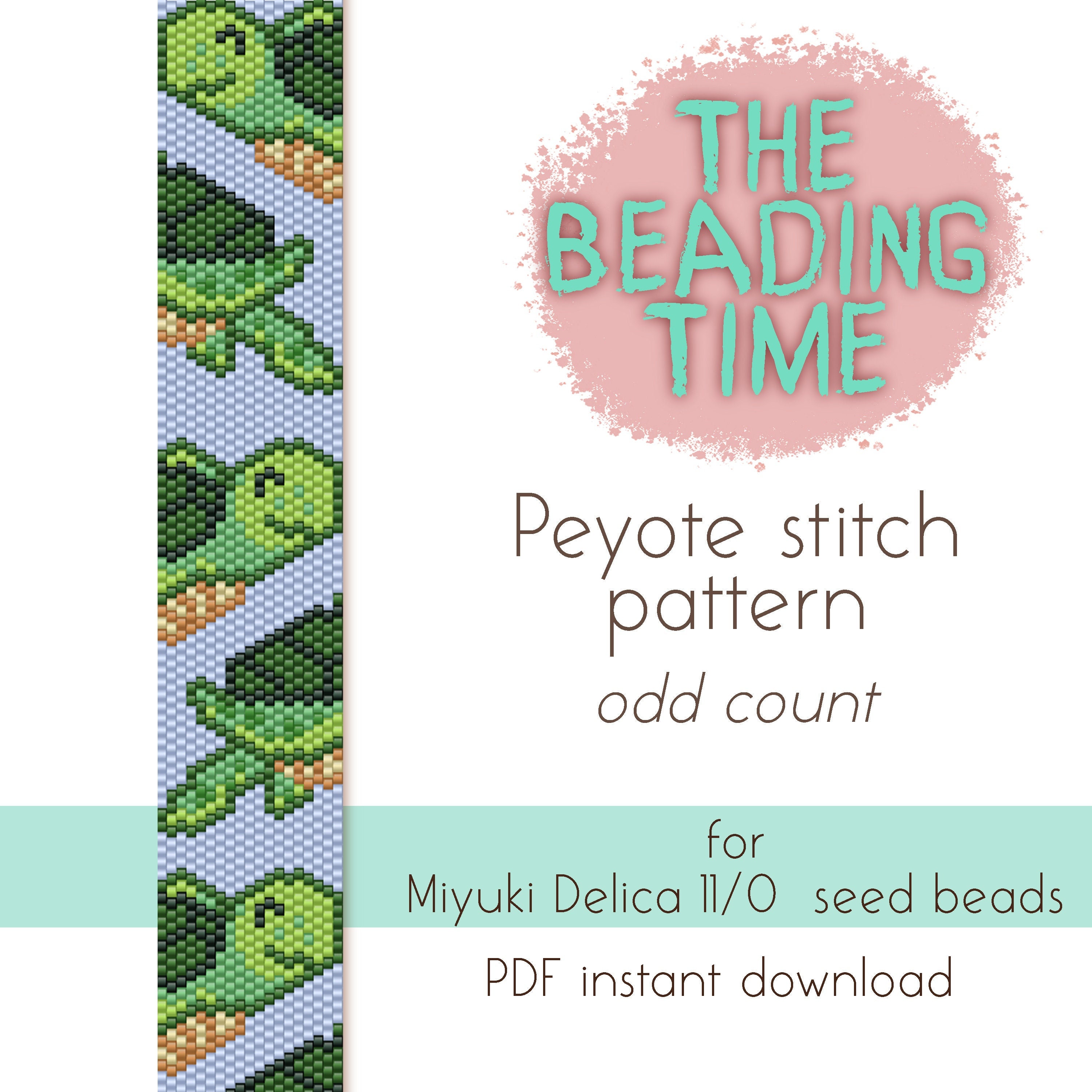 Happy Sea Turtles Peyote Stitch Pattern Odd Count for Miyuki Delica Seed Beads 11/0 - Etsy