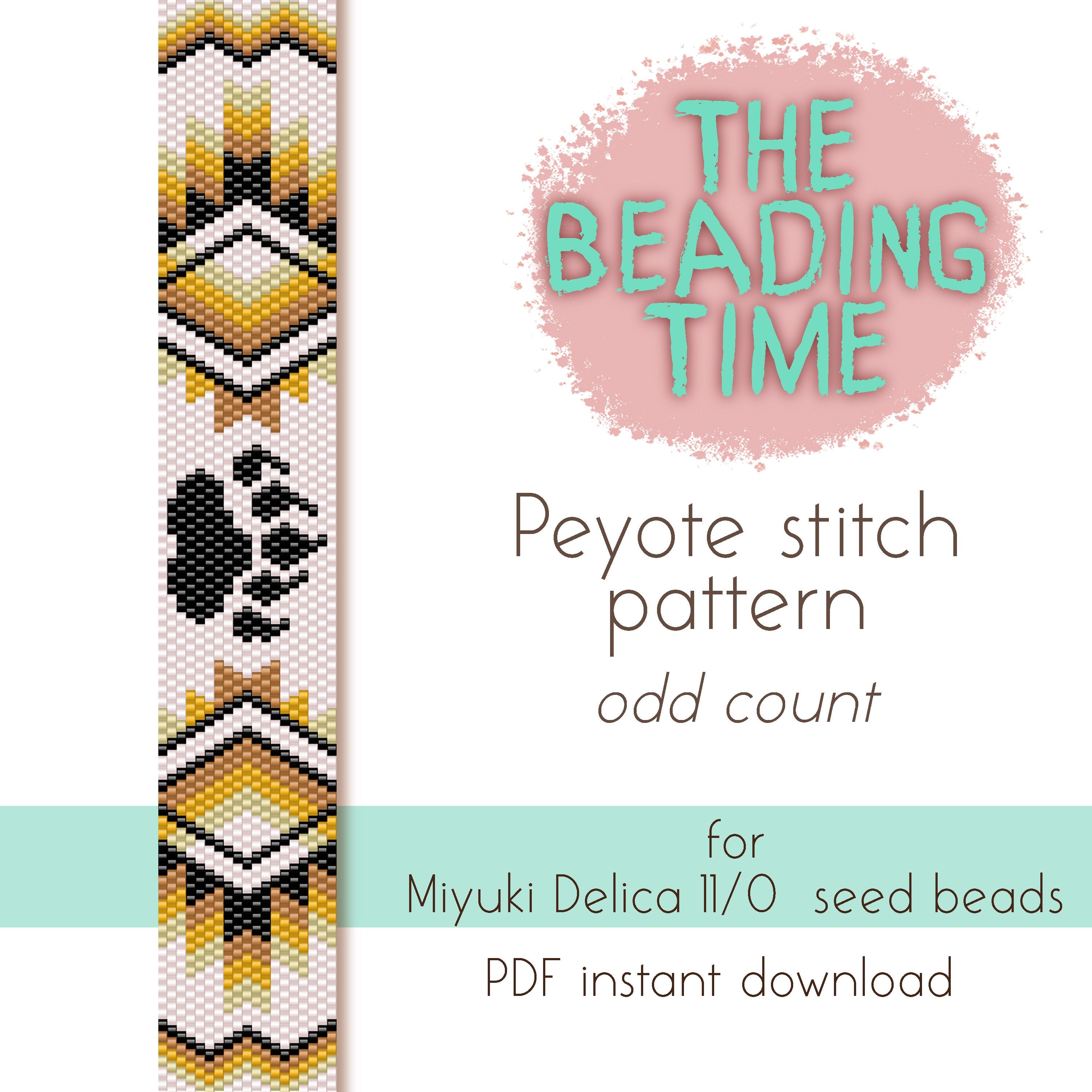Bear Paw Native Pattern Peyote Stitch Pattern Odd Count for Miyuki ...