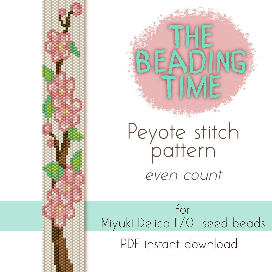 Tender Cherry Blossom - Peyote Stitch Pattern - Even Count - for Miyuki ...