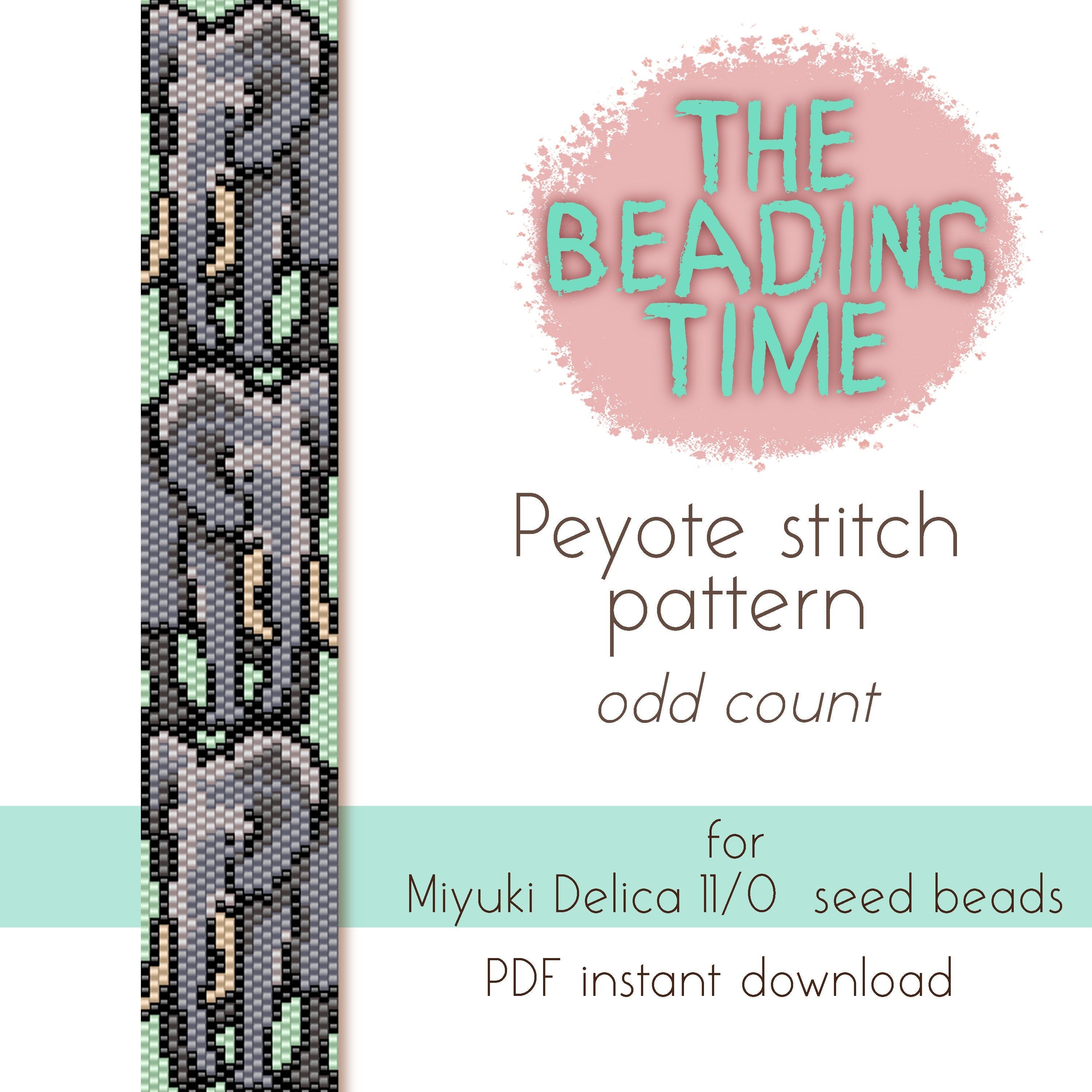 Elephants - Peyote Stitch Pattern - Odd Count - for Miyuki Delica Seed ...