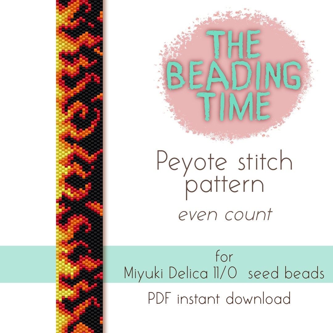 Fire - Peyote Stitch Pattern - Even Count - for Miyuki Delica Seed ...
