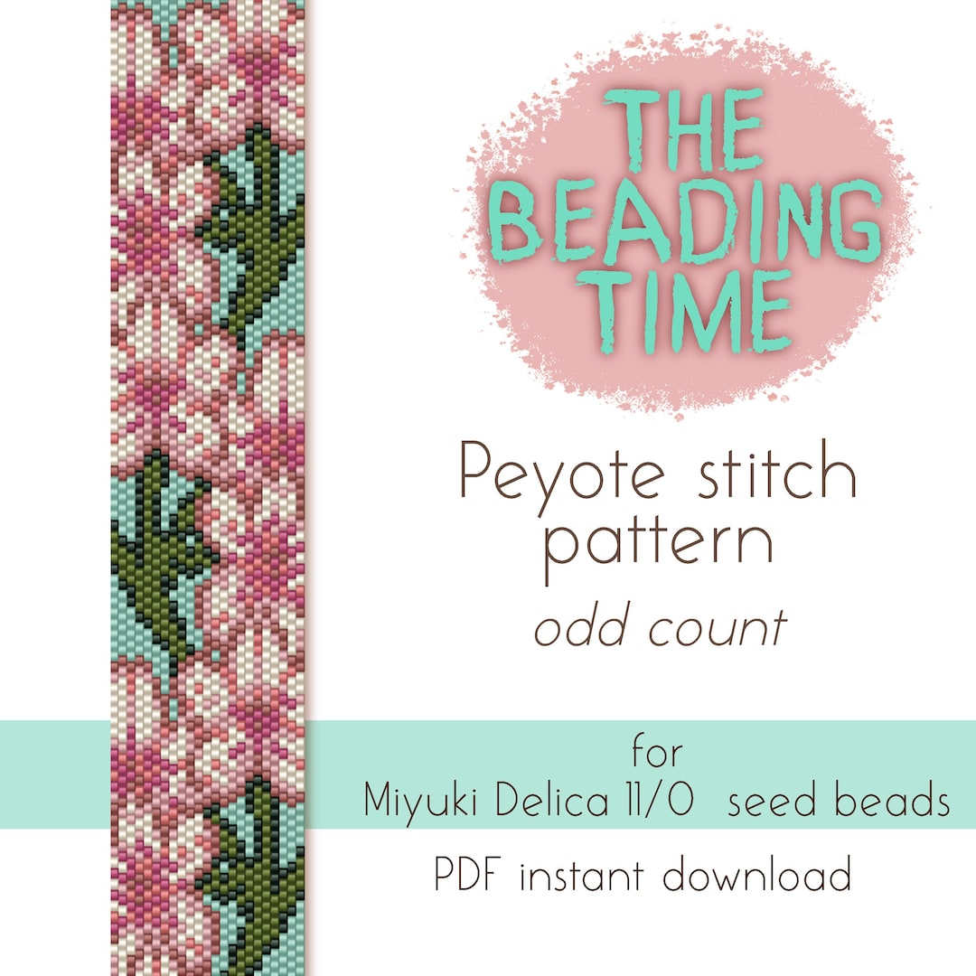 Cherry Blossom - Peyote Stitch Pattern - Odd Count - for Miyuki Delica ...