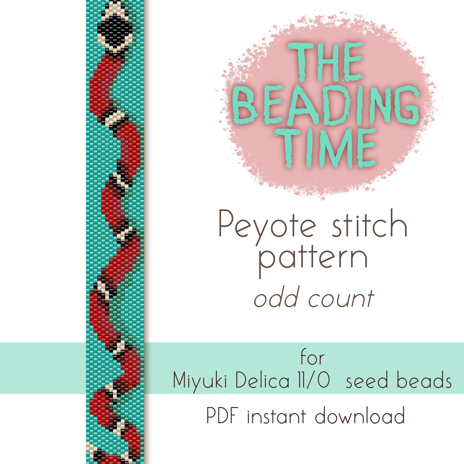 Milk Snake Peyote Stitch Pattern Odd Count for Miyuki - Etsy