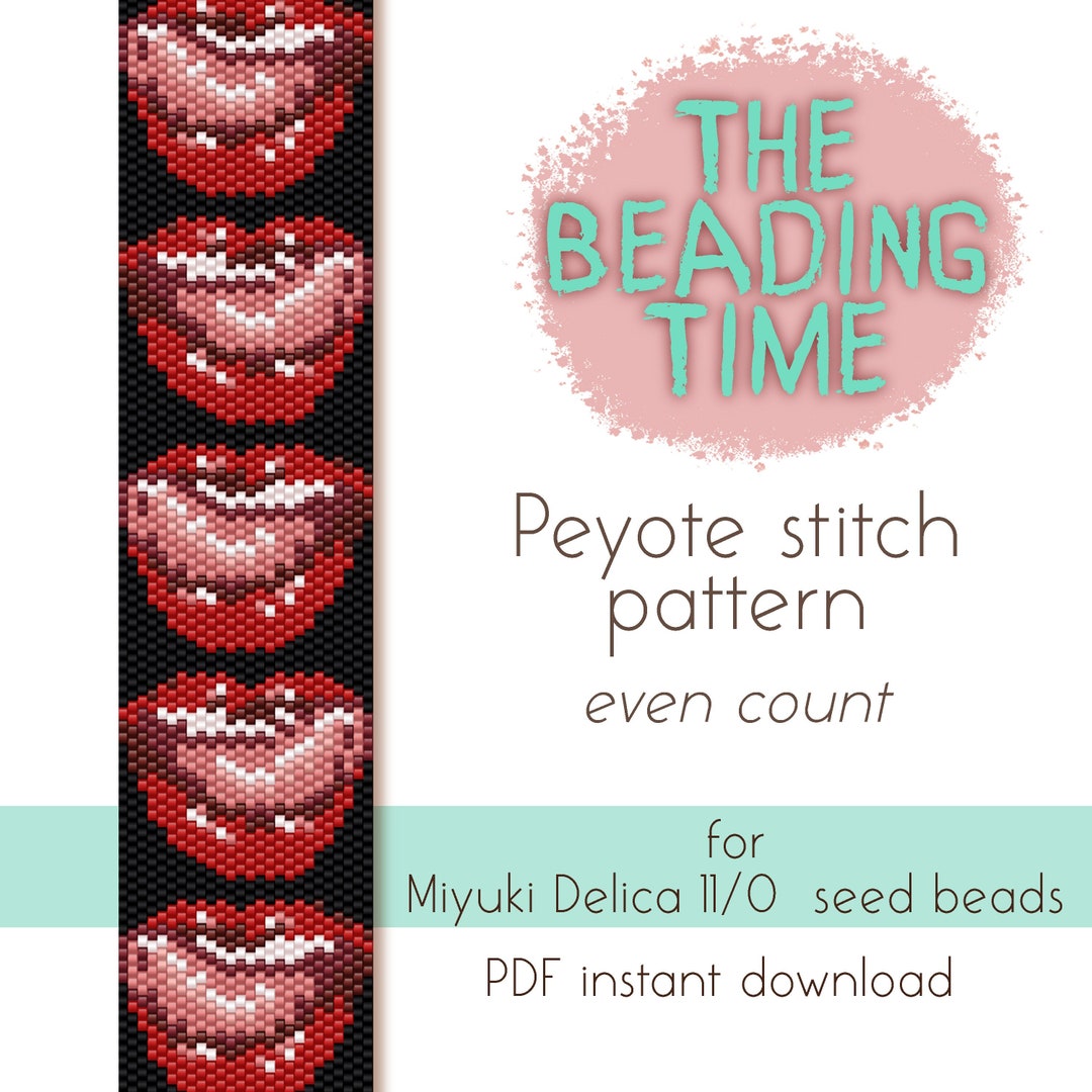 Lips - Peyote Stitch Pattern - Even Count - for Miyuki Delica Seed ...