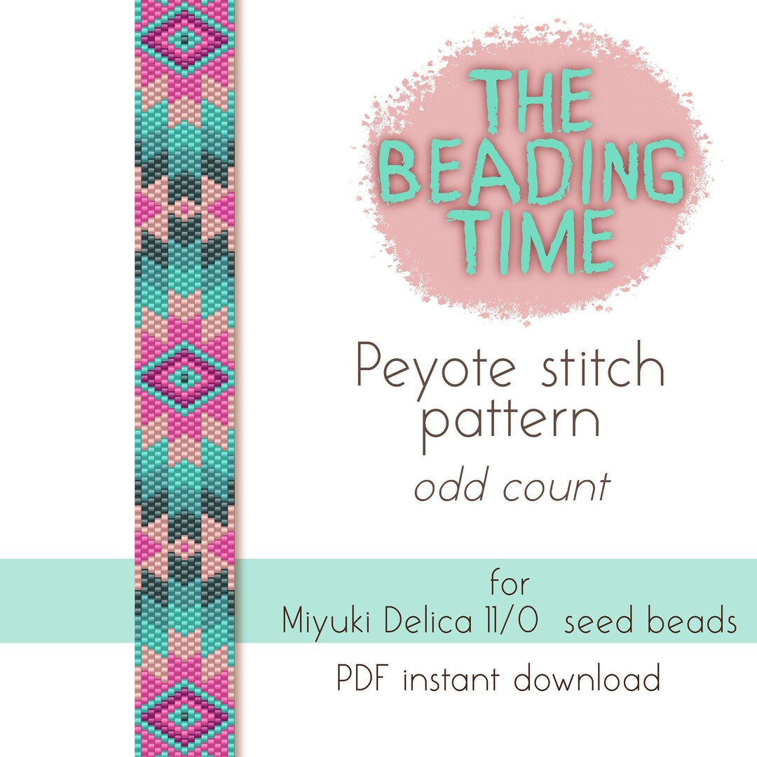 Joy - Native Peyote Stitch Pattern - Odd Count - for Miyuki Delica Seed ...