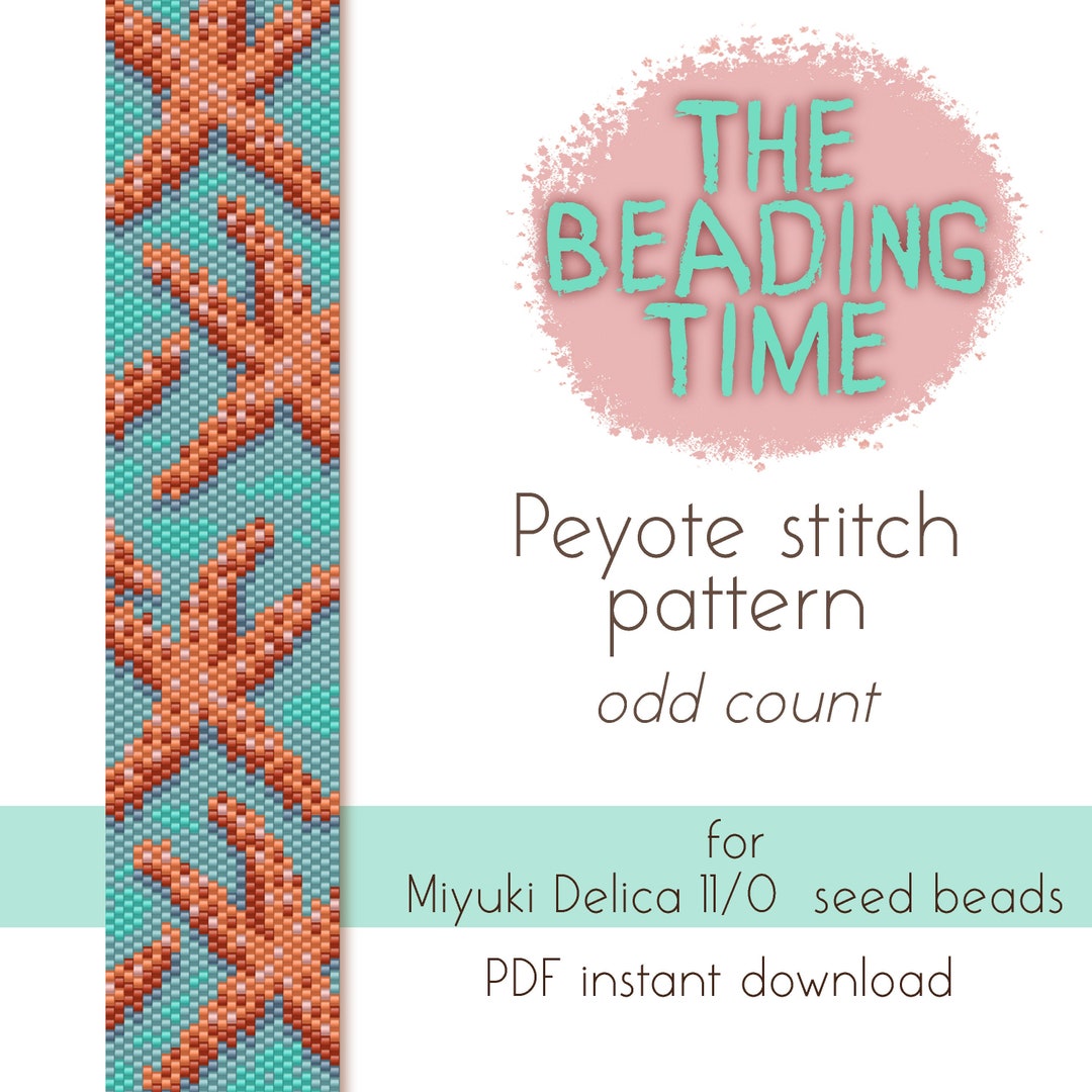 Starfish - Peyote Stitch Pattern - Odd Count - for Miyuki Delica Seed ...