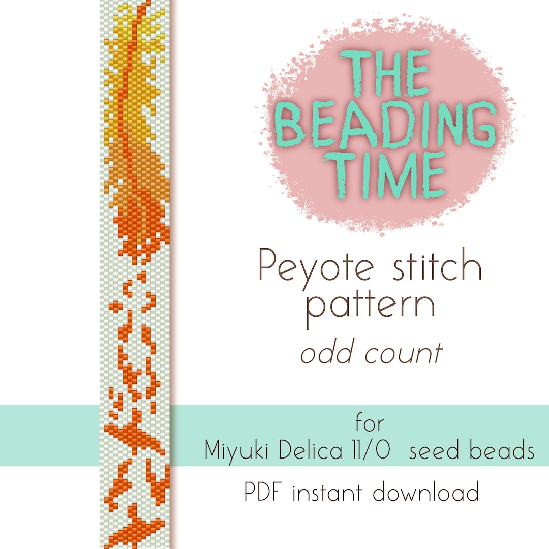 Narrow Feather - Peyote Stitch Pattern - Odd Count - for Miyuki Delica ...