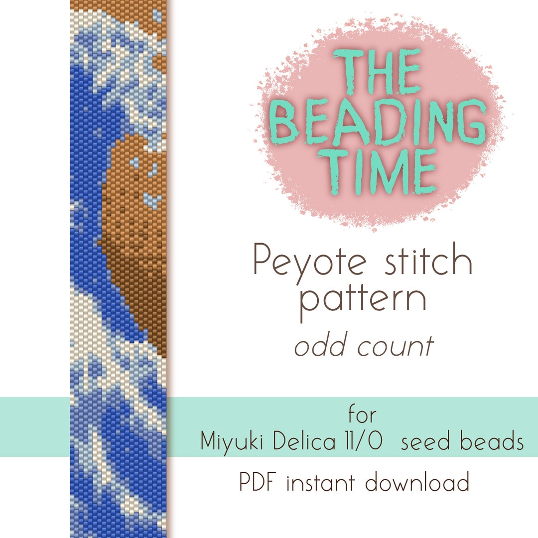 The Great Wave - Peyote Stitch Pattern - Odd Count - for Miyuki Delica ...