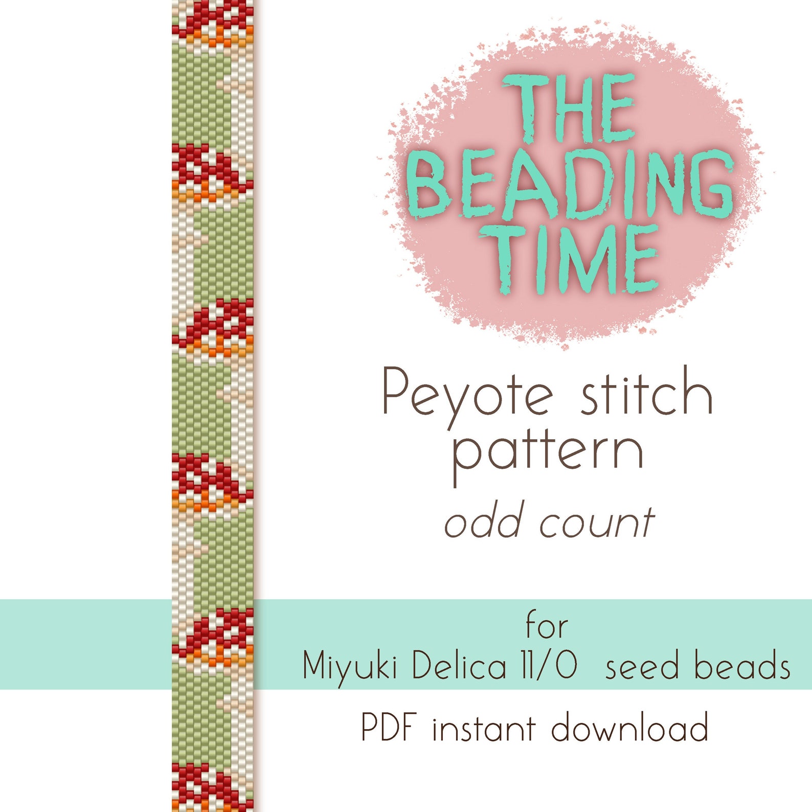 Narrow Fly Amanita Mushroom - Peyote Stitch Pattern - Odd Count - for ...