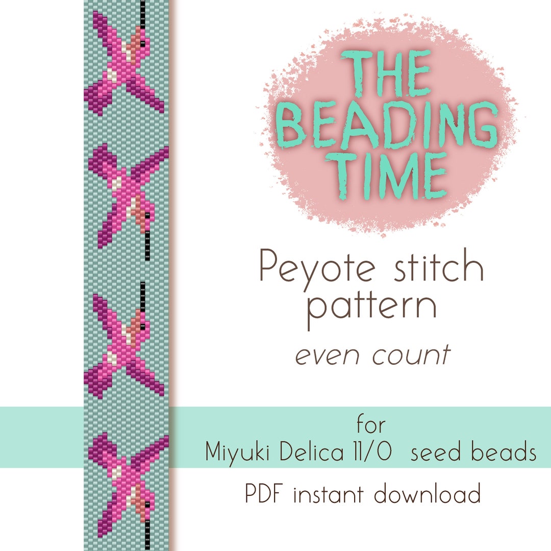 Pink Hummingbirds - Peyote Stitch Pattern - Even Count - for Miyuki ...