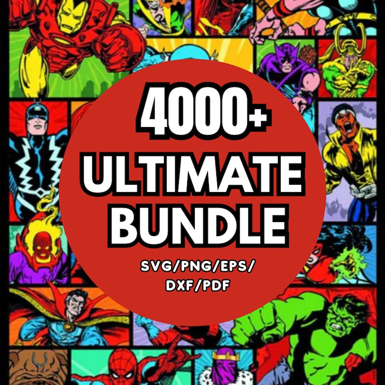 4000+ Mega Bundle LAYERED Files, Avangers, Ironman, Thor, Deadpool ...