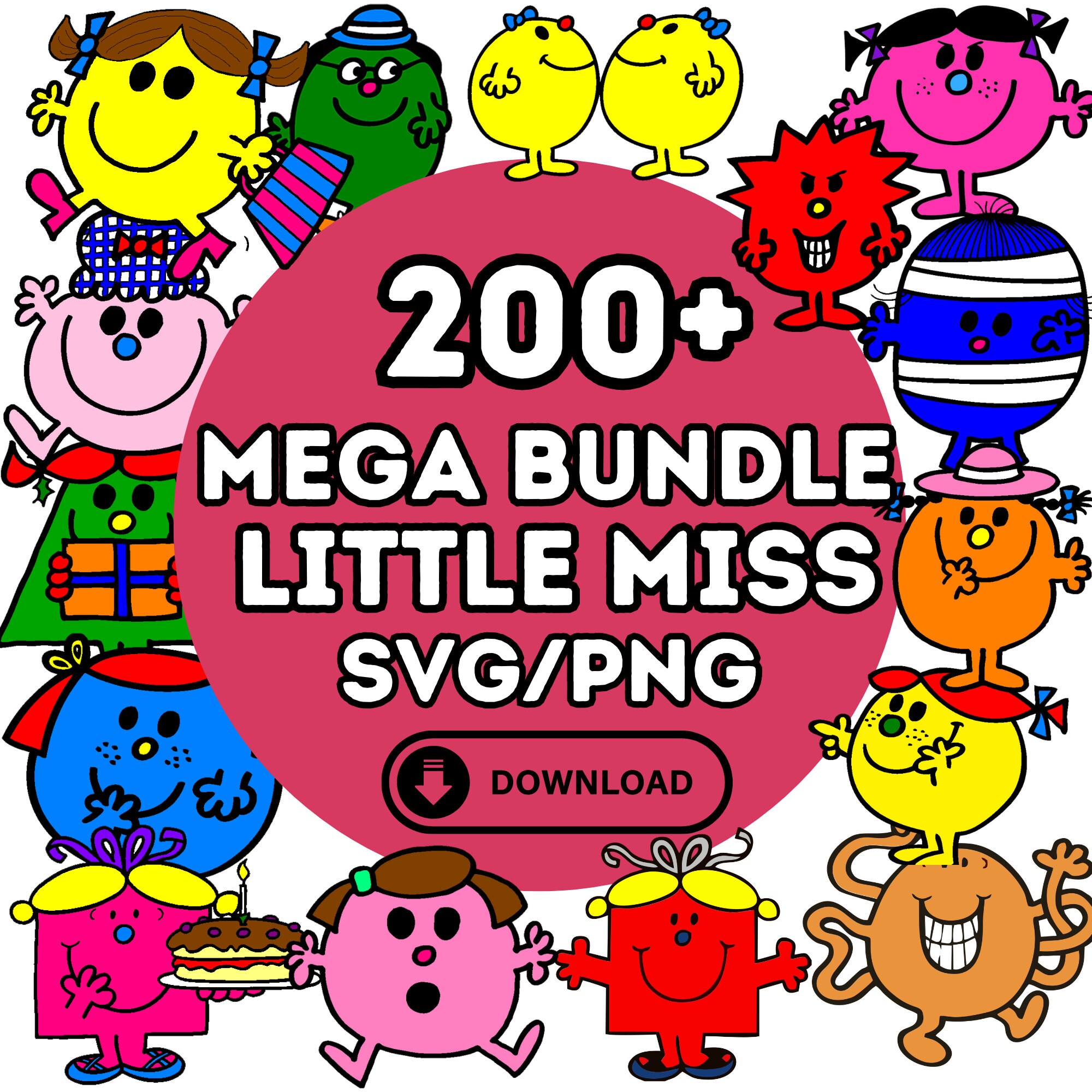 Cartoon Svg Bundle- Little Miss Svg Bundle- 34 Designs- Little Miss ...
