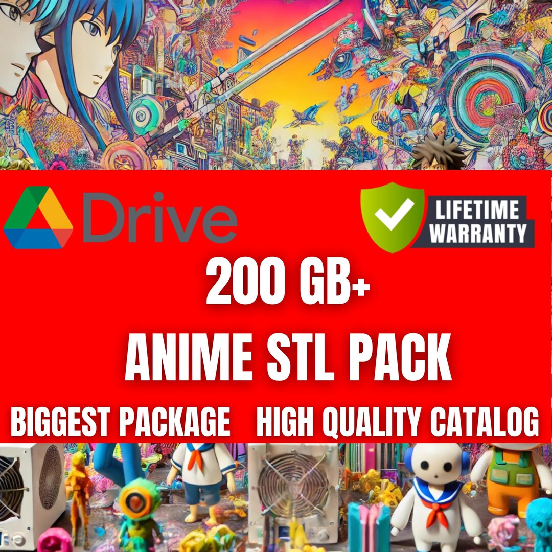 PAQUETE DE ARCHIVOS STL DE ANIME para impresión 3D, enlace de unidad de ...