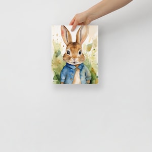 Poster - Peter Rabbit Print, Kids Room Decor, Forest Animal, Bunny in ...