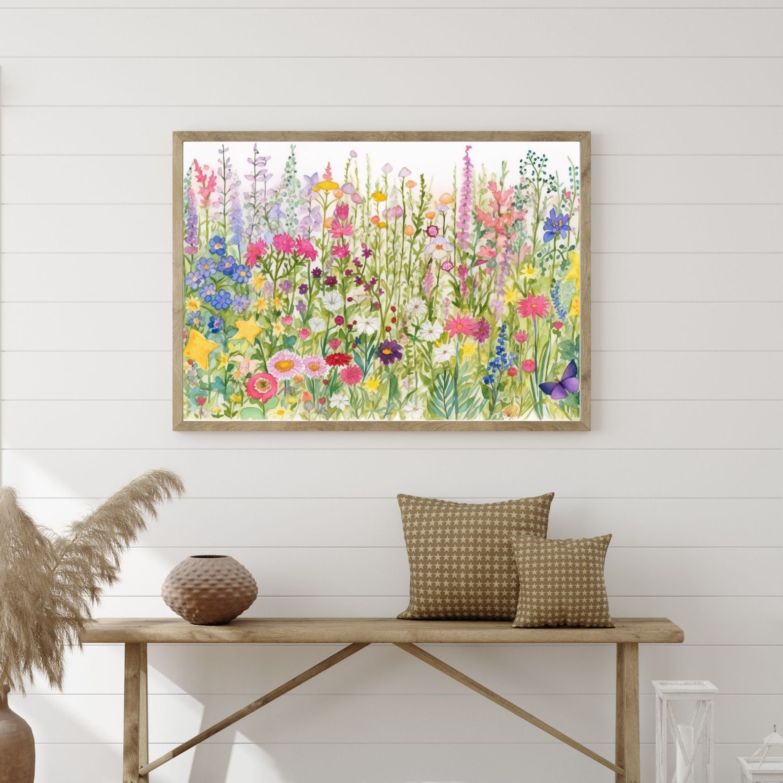 Framed Poster Watercolor Painting of a Colorful Flower - Etsy