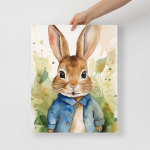 Poster - Peter Rabbit Print, Kids Room Decor, Forest Animal, Bunny in ...