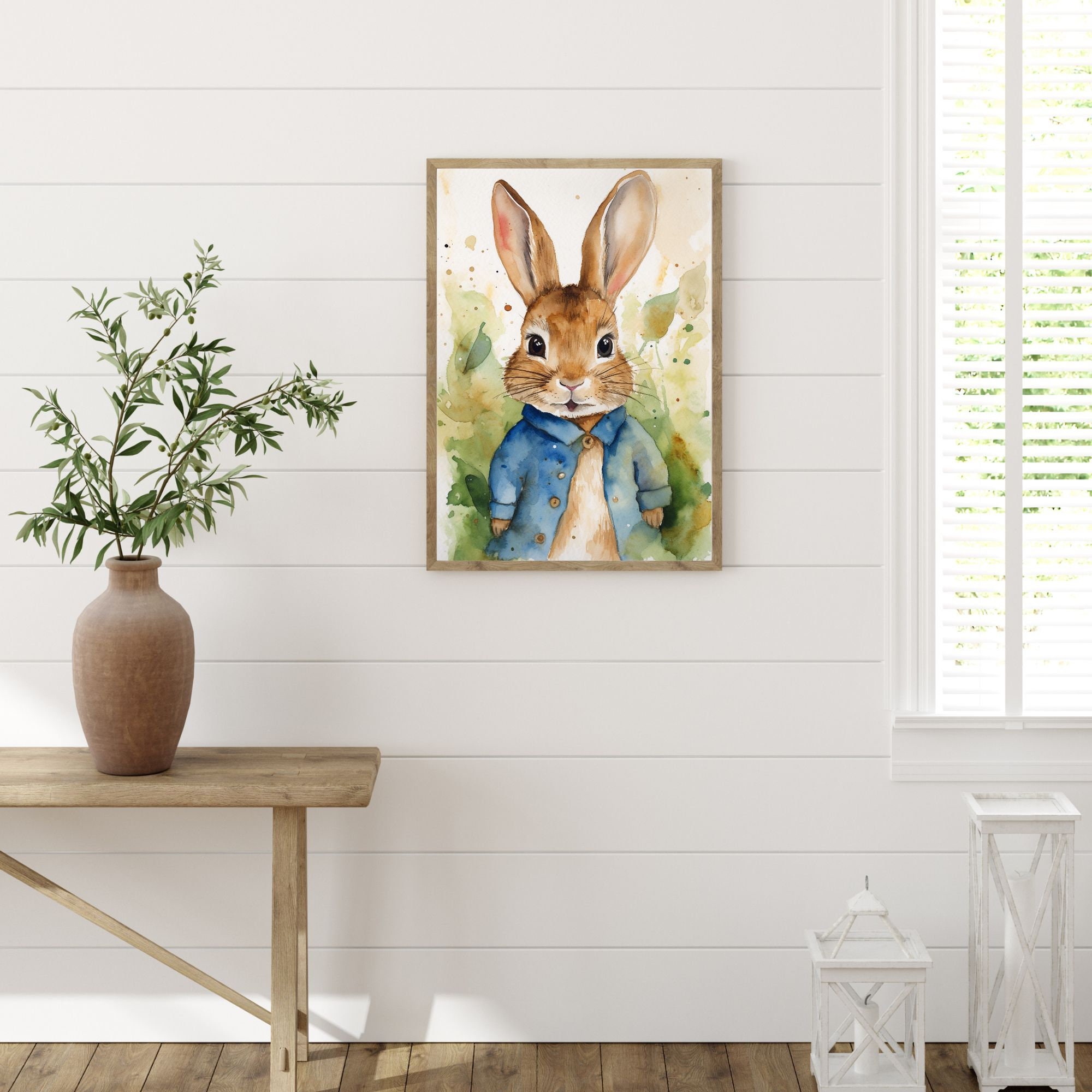 Canvas - Peter Rabbit Print, Kids Room Decor, Forest Animal, Bunny in ...