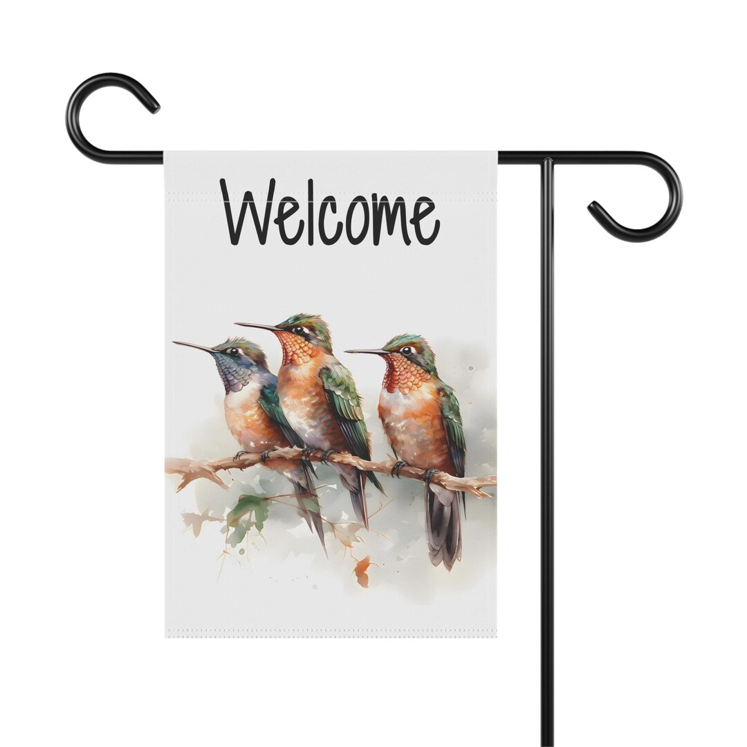 Hummingbird Welcome Garden Banner 08 Outdoor Decor, Yard Flag ...