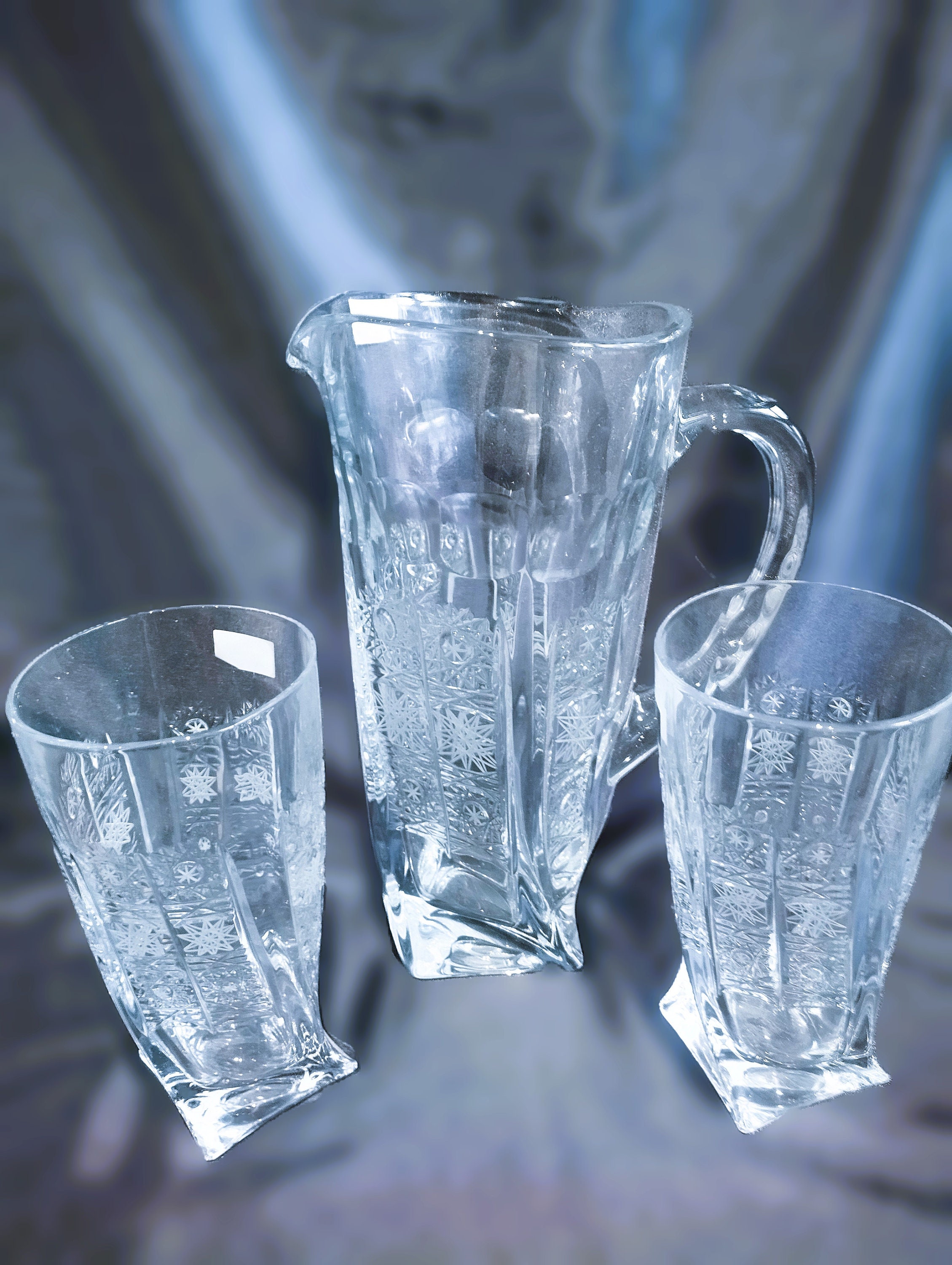 Beautiful Bohemia Crystal Set 21, Pitcher Long Glasses - Etsy
