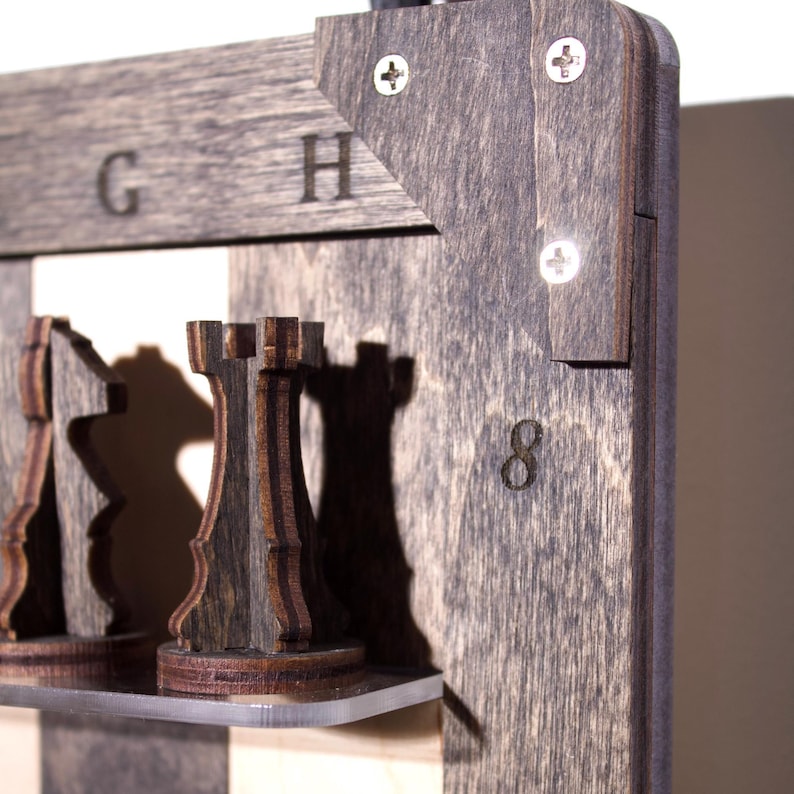 Vertical Wall Chess Board: Wooden Mounted Chess Set - Etsy