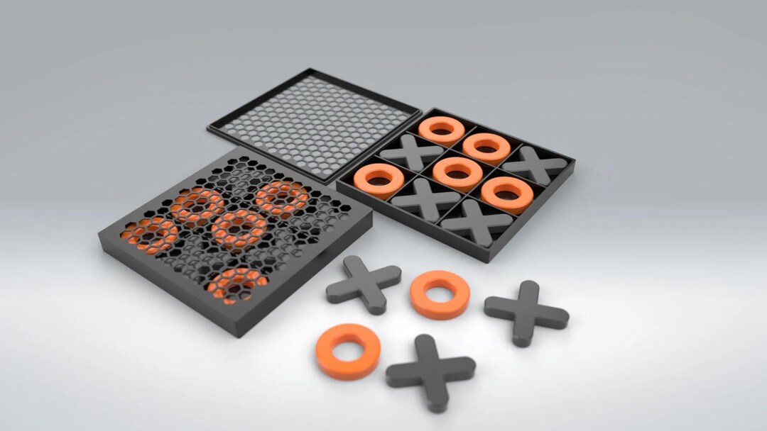 3D Printed Tic-tac-toe Game – Travel Size Board Game, Handmade Compact ...