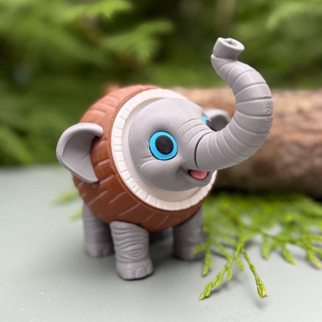 Cocofanto Elefanto – Cute Elephant Figurine in Coconut, 3D Printed Toy ...