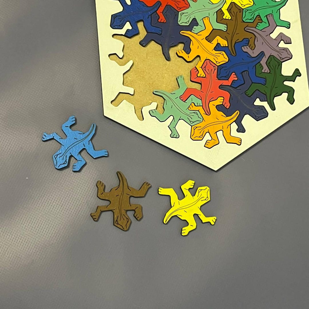 Wooden Gecko Puzzle: Colorful Animal Brain Teaser, Montessori Toy - Etsy