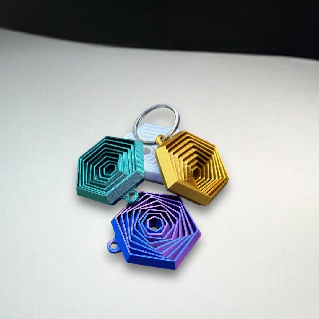 Hexagon Fidget Keychain: Sensory Stress Relief Toy - Etsy