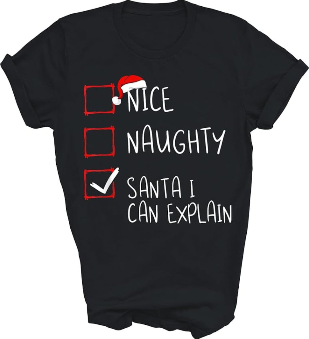 Vintage Nice Naughty Santa I Can Explain Christmas List Santa - Etsy