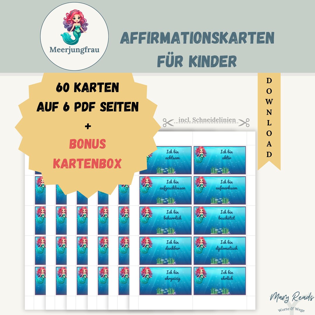 Affirmation Cards for Children Encouragement Cards to Print Out 60 ...