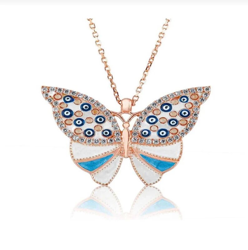 Butterfly Model Silver Gold Color Necklace - Etsy