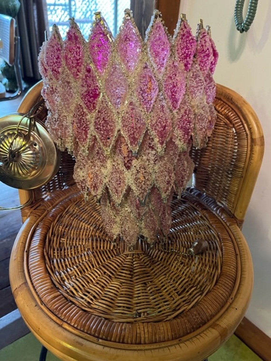 Art Deco Goth Pink Swag "princess Crown" Lamp, Mica Encrusted - Etsy