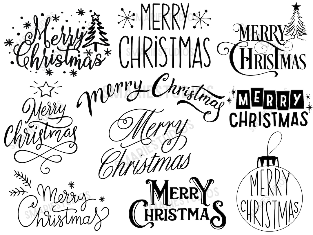 MERRY CHRISTMAS TITLES Svg Merry Christmas Font Merry Xmas Heading ...