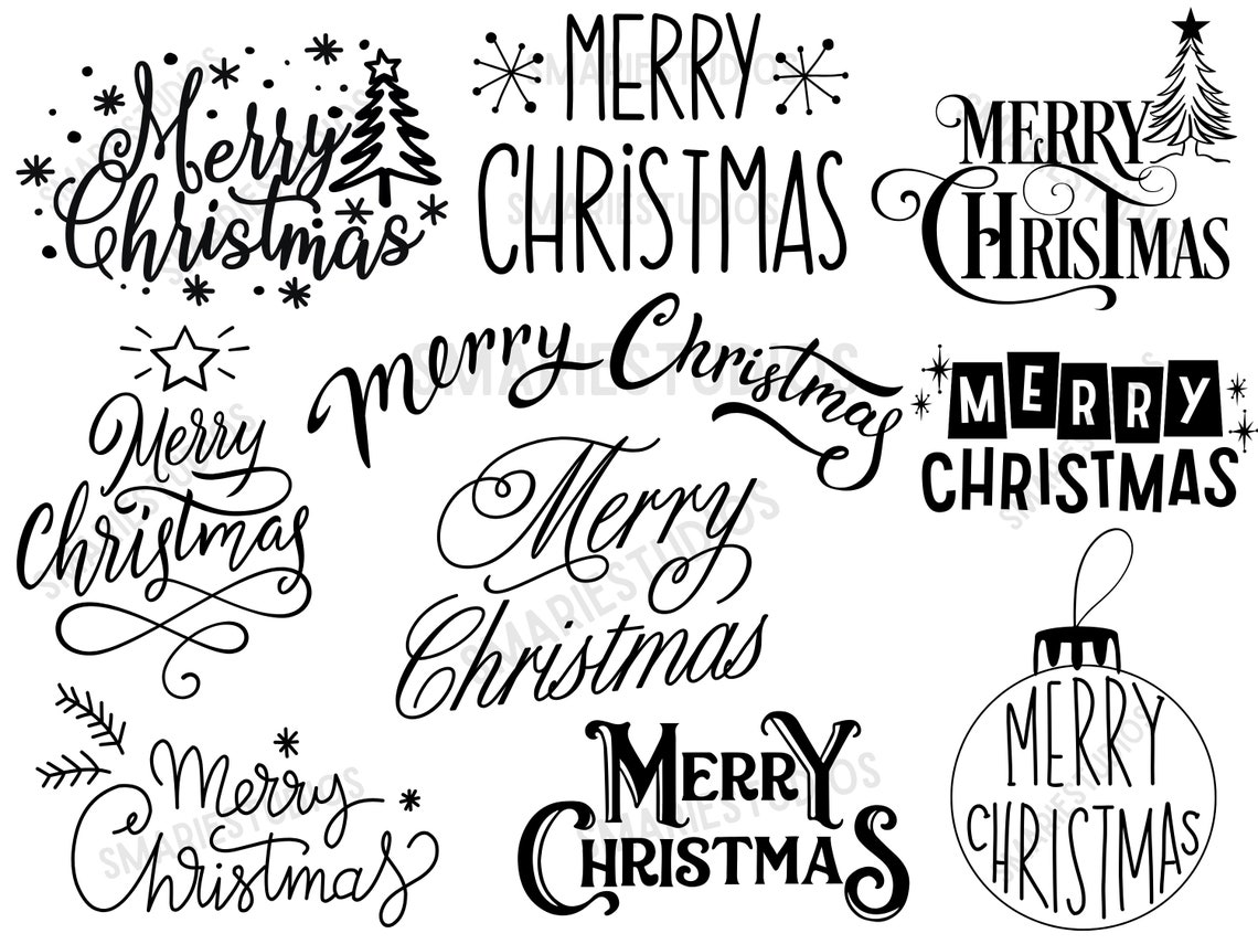 MERRY CHRISTMAS TITLES Svg Merry Christmas Font Merry Xmas Heading ...