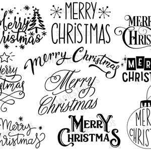 MERRY CHRISTMAS TITLES Svg Merry Christmas Font Merry Xmas Heading ...