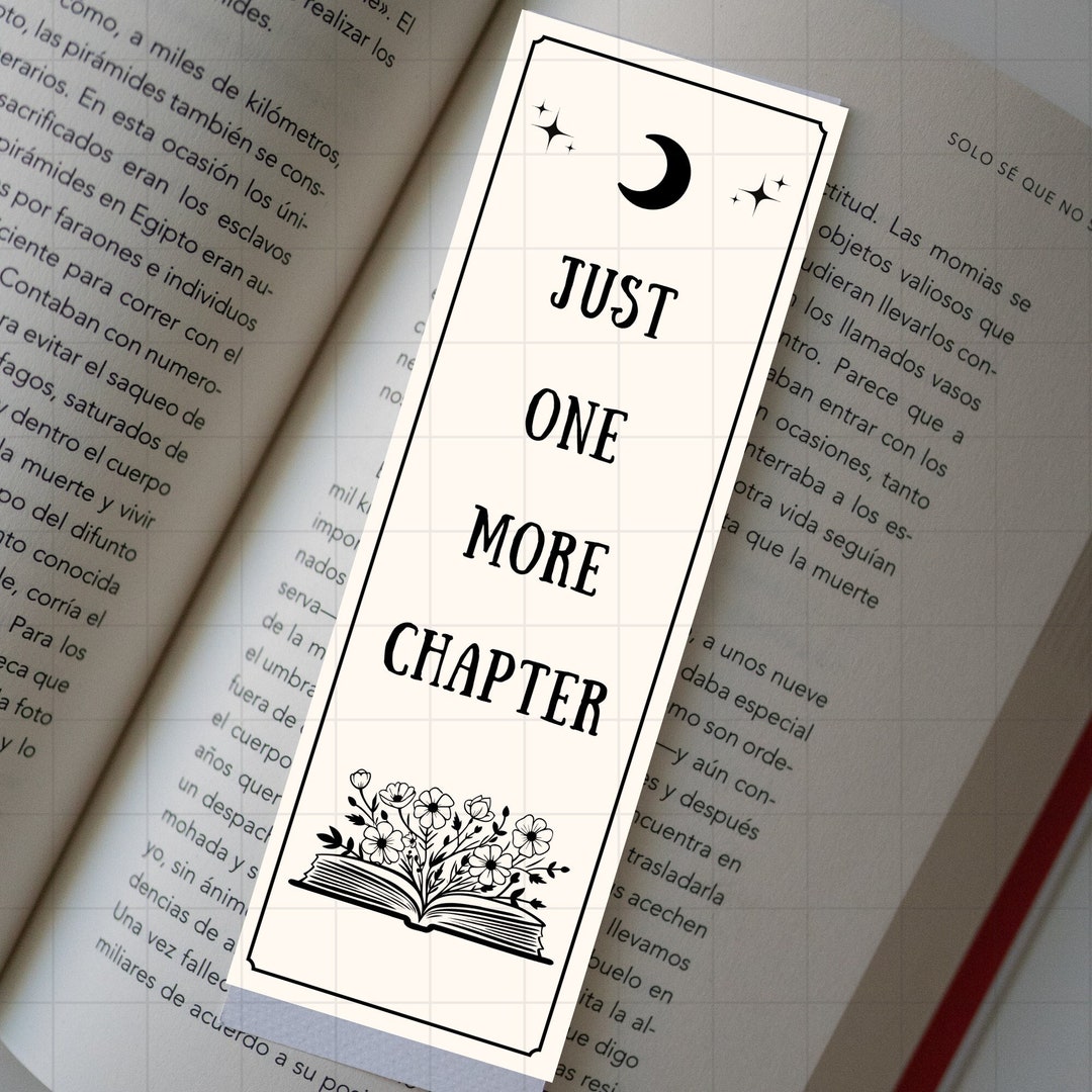 SVG BOOKMARK DESIGN Charming 'just One More Chapter' Diy Bookmark Gift ...