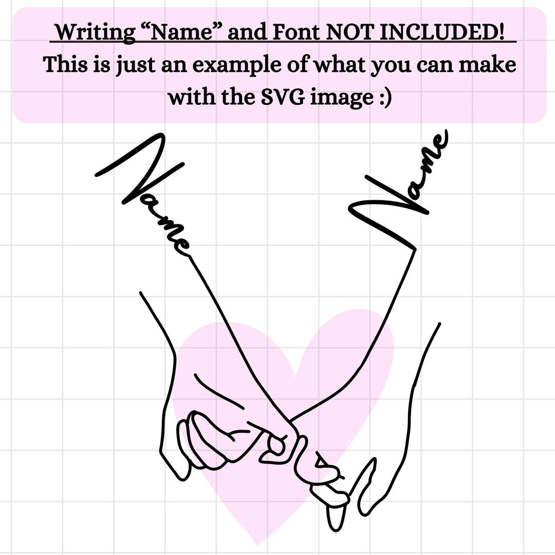 PINKY PROMISE MONOLINE Svg Bundle Love Heart Line Art With Hand Holding ...