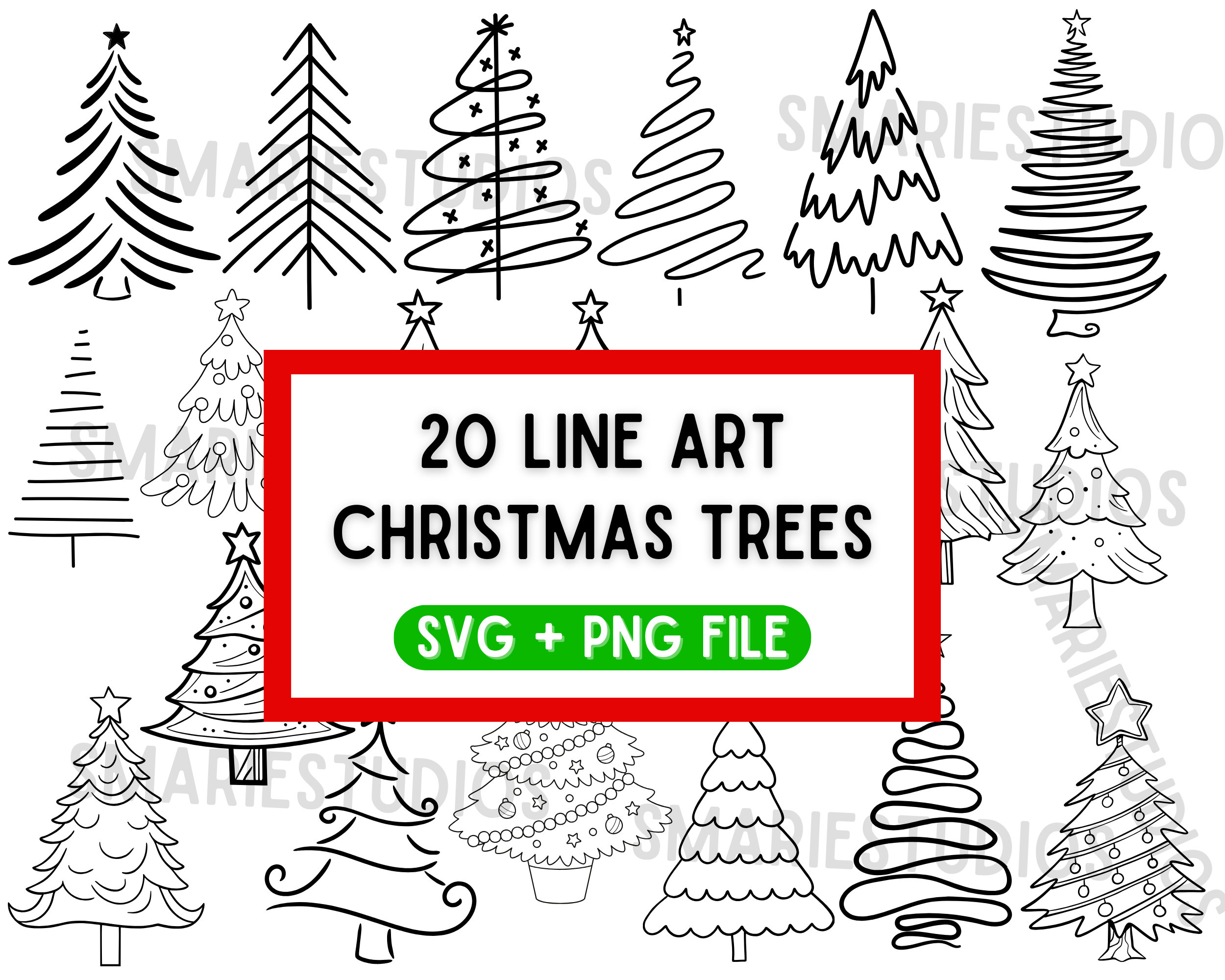 LINE CHRISTMAS TREES Svg Drawn Unique Xmas Tree Images Cute Merry Trees ...