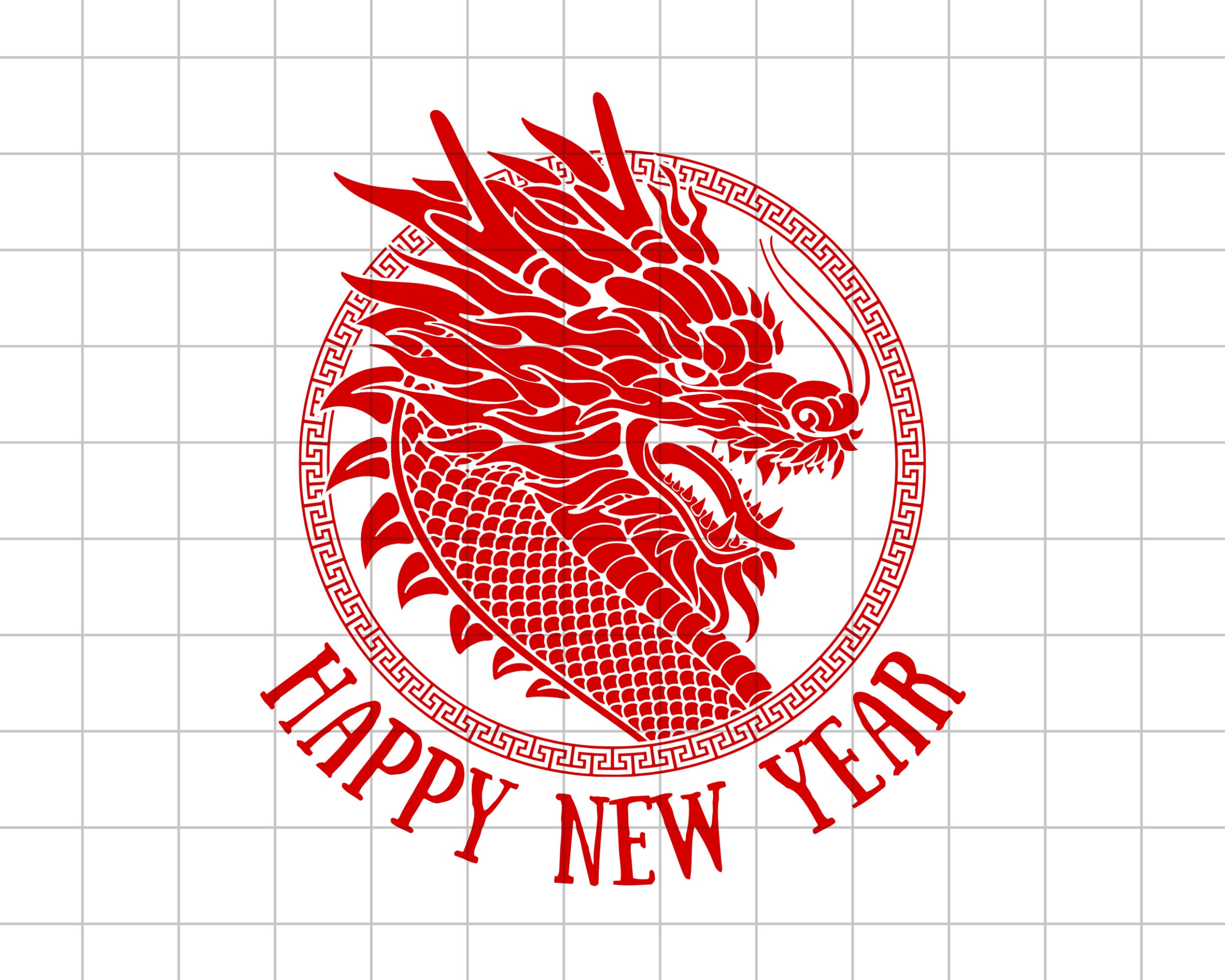 LUNAR NEWYEAR DRAGON Symbol Year of the Dragon Chinese Happy New Year ...