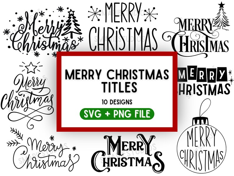 MERRY CHRISTMAS TITLES Svg Merry Christmas Font Merry Xmas Heading ...