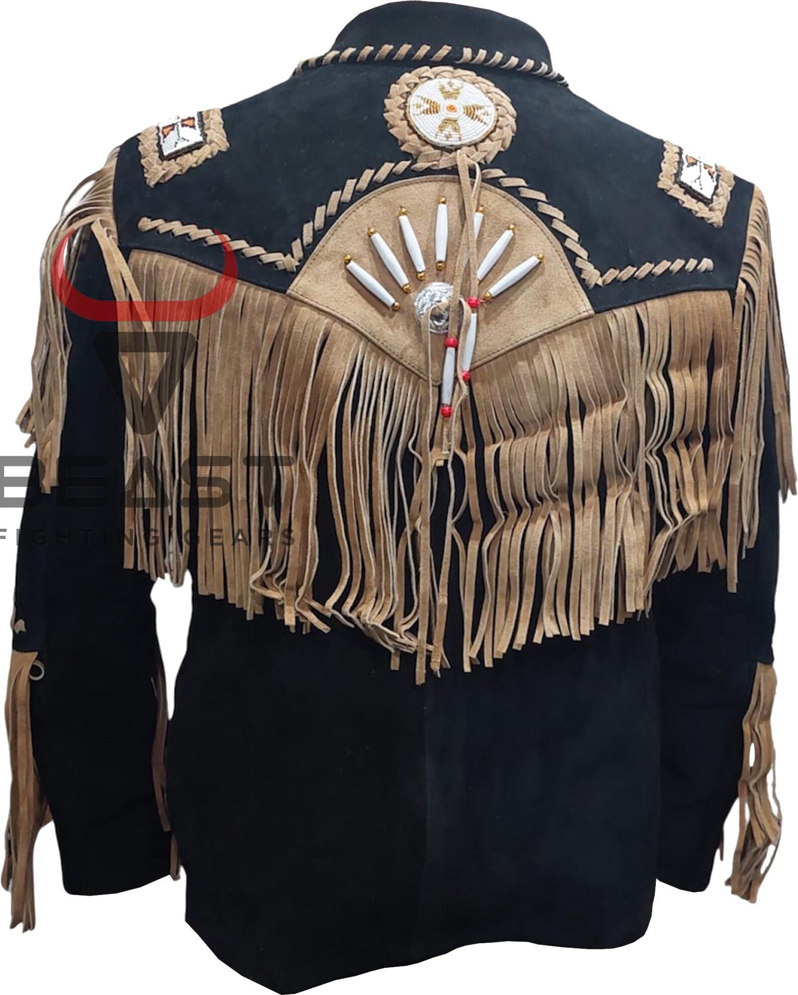 Cowboy Men’s Suede Jacket – Western Leather Jacket With Fringes & Beads ...