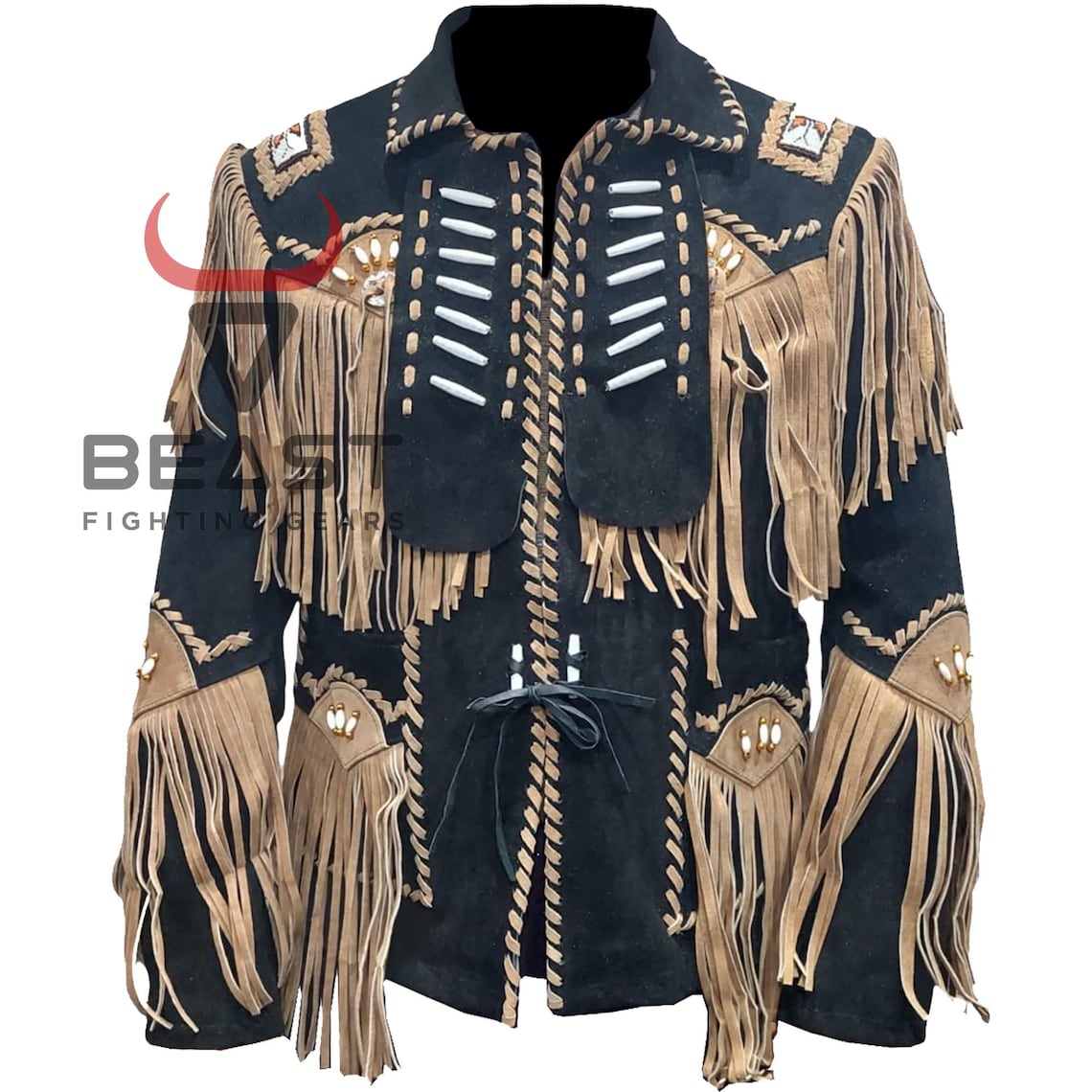Cowboy Men’s Suede Jacket – Western Leather Jacket With Fringes & Beads ...