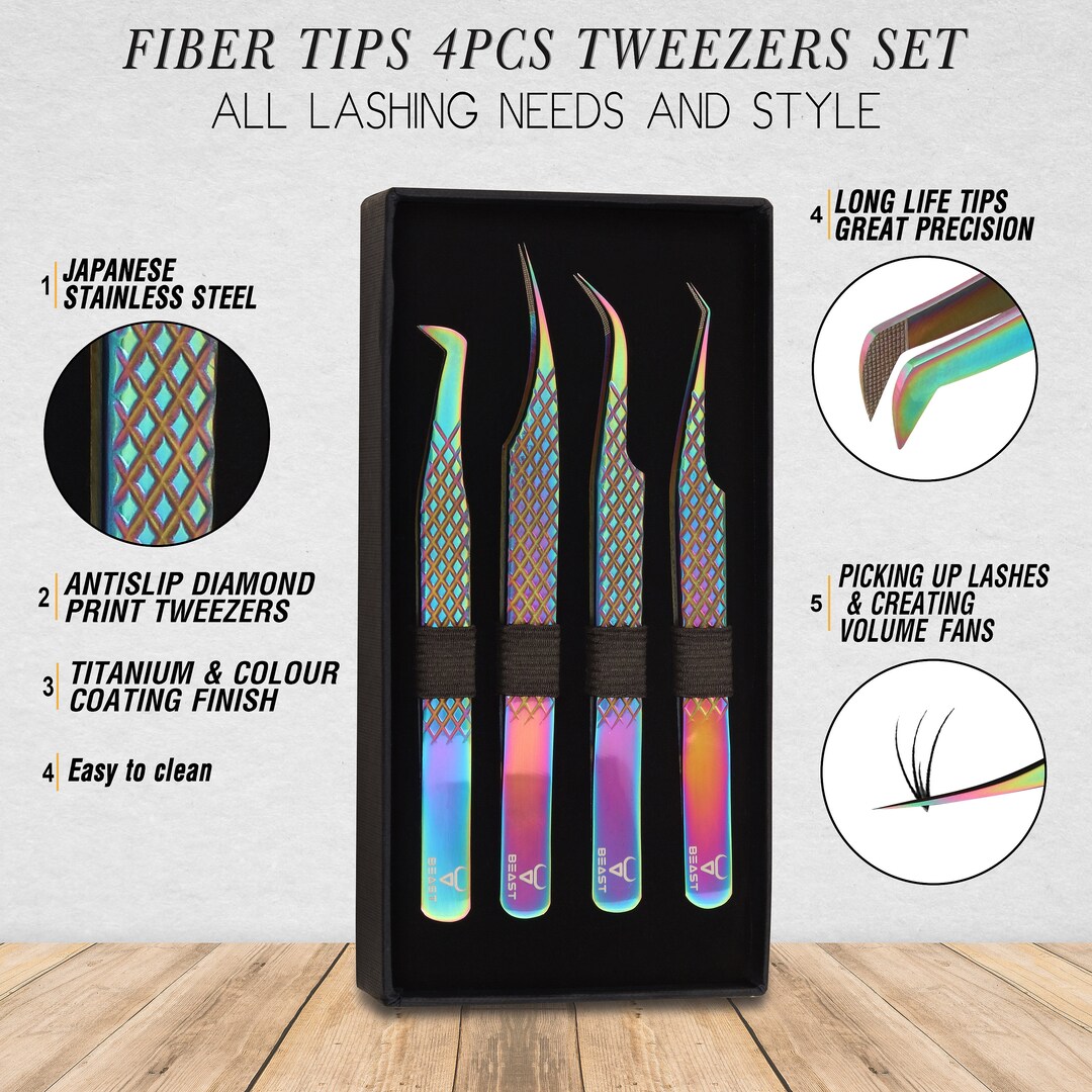 4-piece Eyebrow Tweezers Set for Flawless Grooming, Beauty Pluckers ...